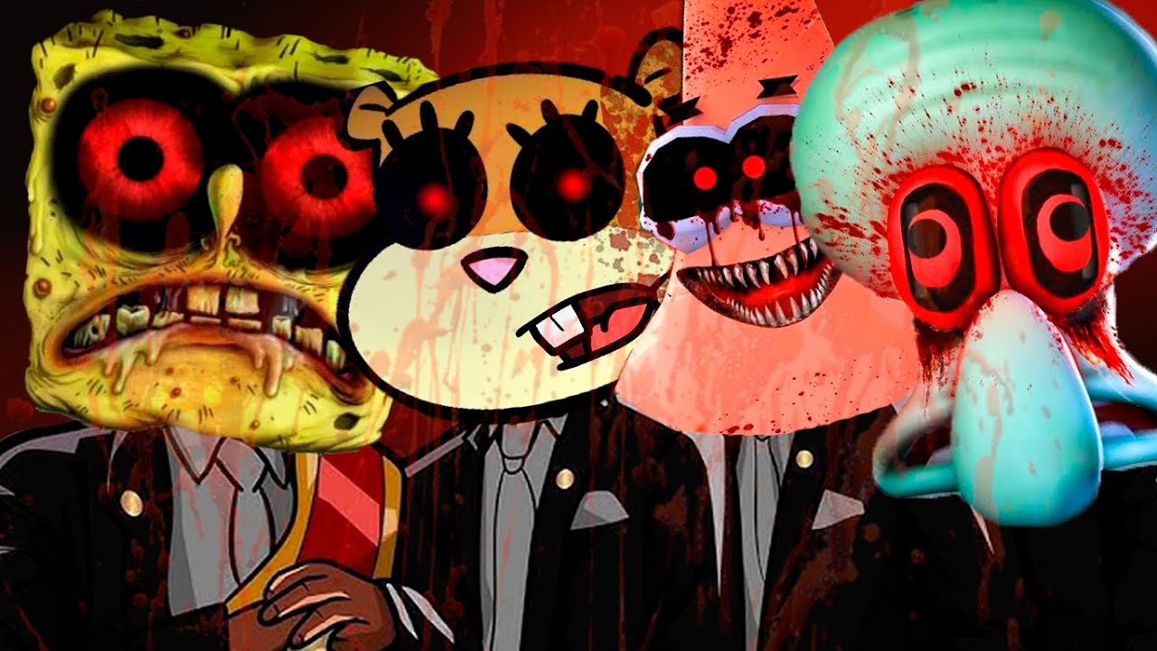 SpongeBob.EXE & Squidward.EXE & Sandy.EXE & Patrick.EXE - Cover Dance Coffin Dance - YouTube
