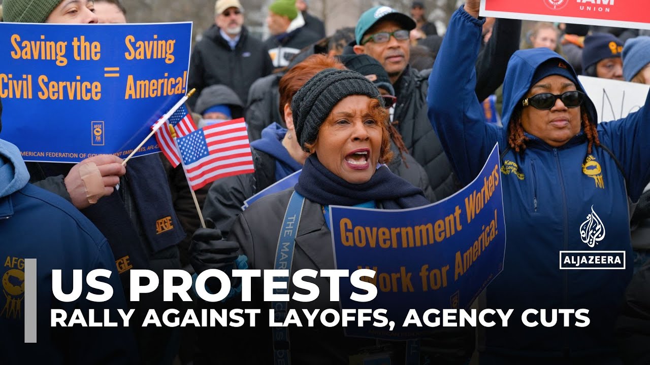 US government workers rally against Trump’s layoffs, agency cuts - YouTube