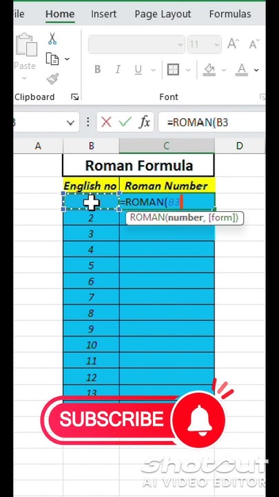 Roman Number Formula In Excel 😱 Exceltips Exceltricks Excel