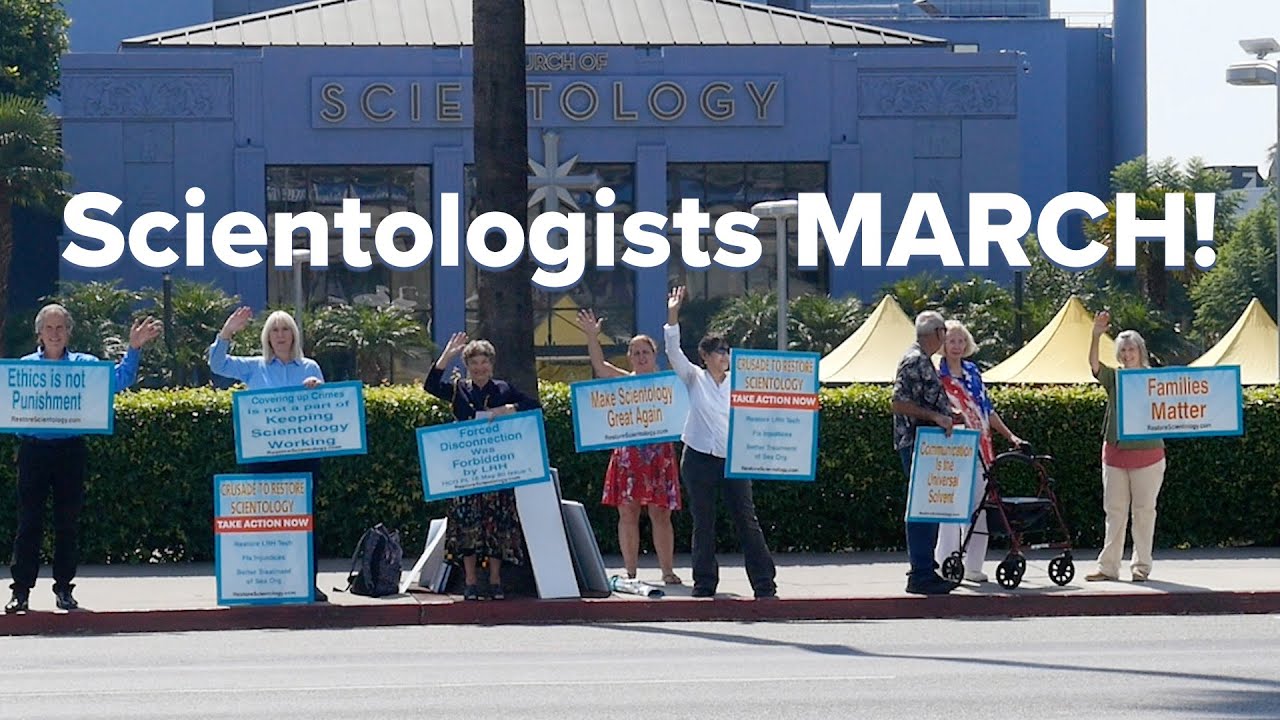 Scientologists MARCH! Crusade to Restore Scientology - YouTube