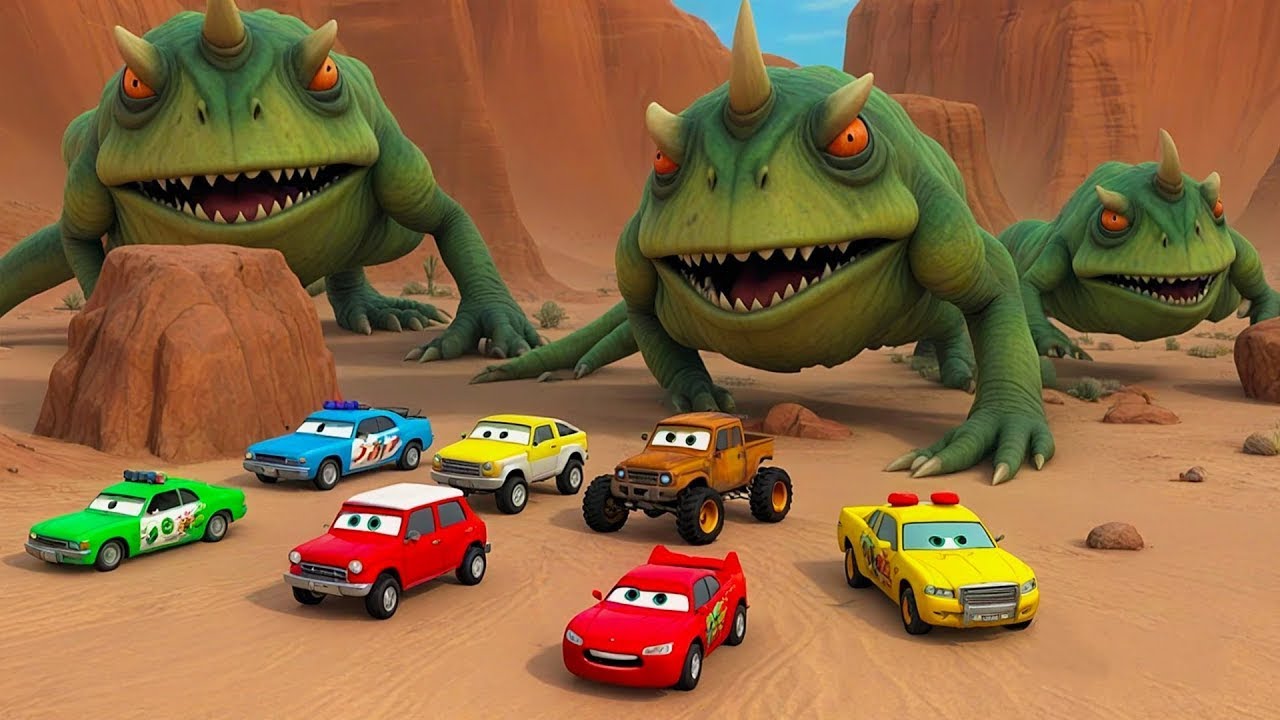 Talking Cars in Danger! Giant Lizards on the Hunt | Epic Chase! Talking ...