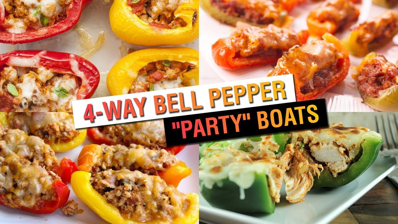 4-Way Bell Pepper Party Boats | Keto Recipes - YouTube