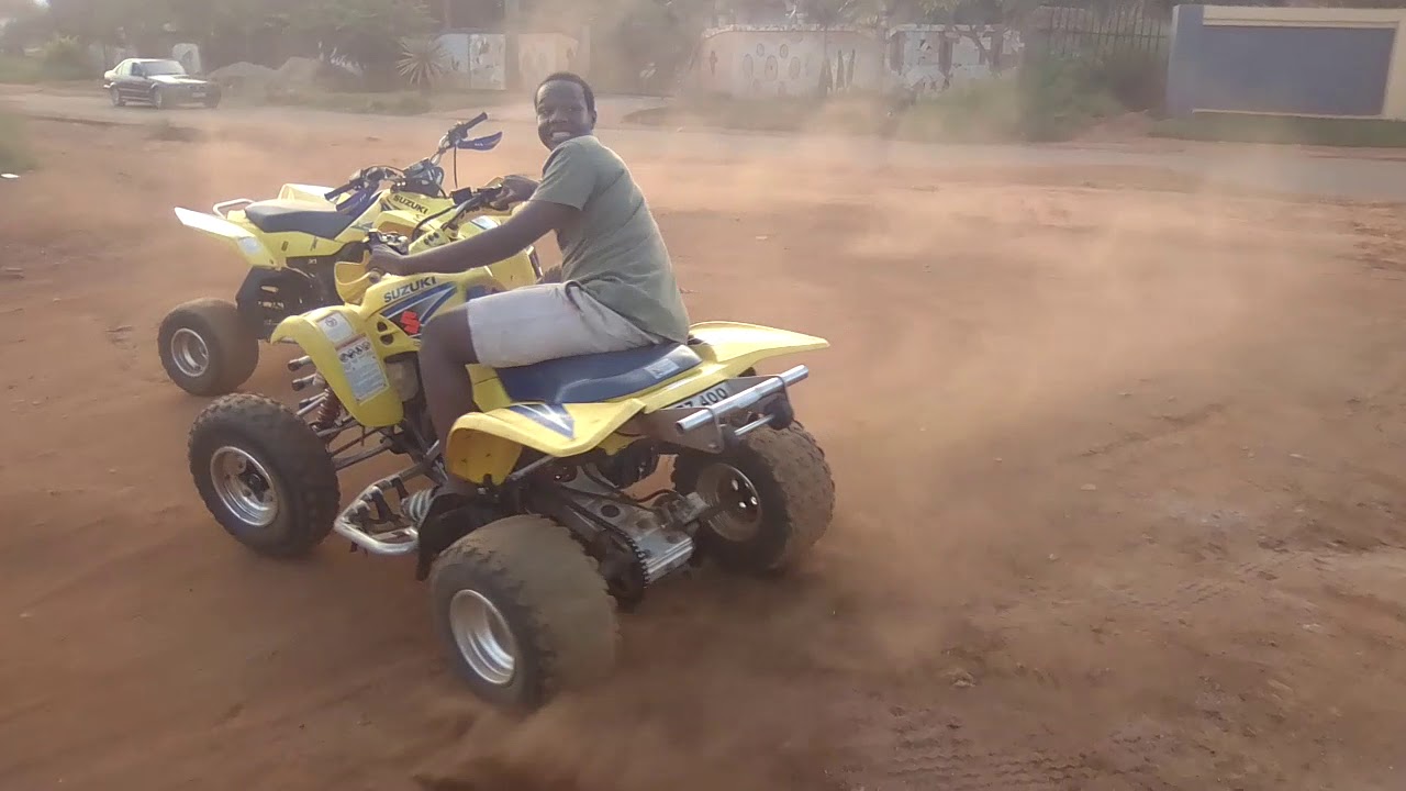 Suzuki ltr 450 and Suzuki ltz 400 doing donuts - YouTube