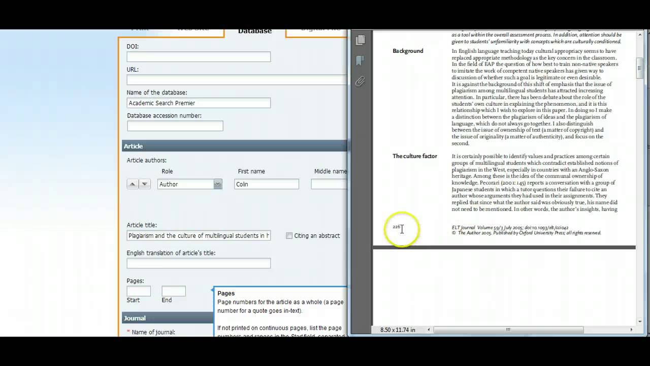 Creating References & In-text Citations in NoodleTools - YouTube
