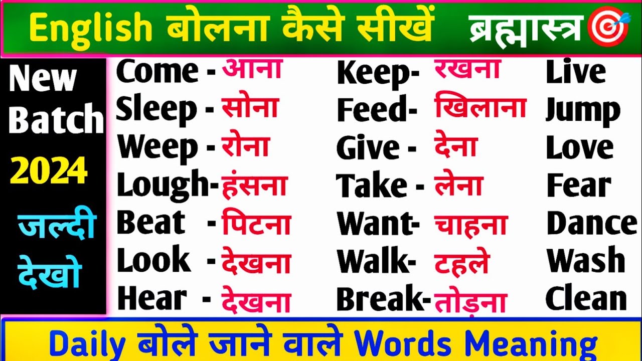 English बोलना कैसे सीखे | English bolna kaise sikhe | Daily bole jane ...