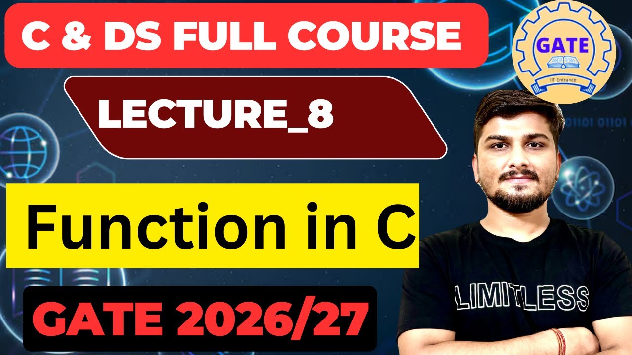 Lecture8functionin C Programming C Ds Full Course Gate 2026 Gate Gatecse Iit Youtube