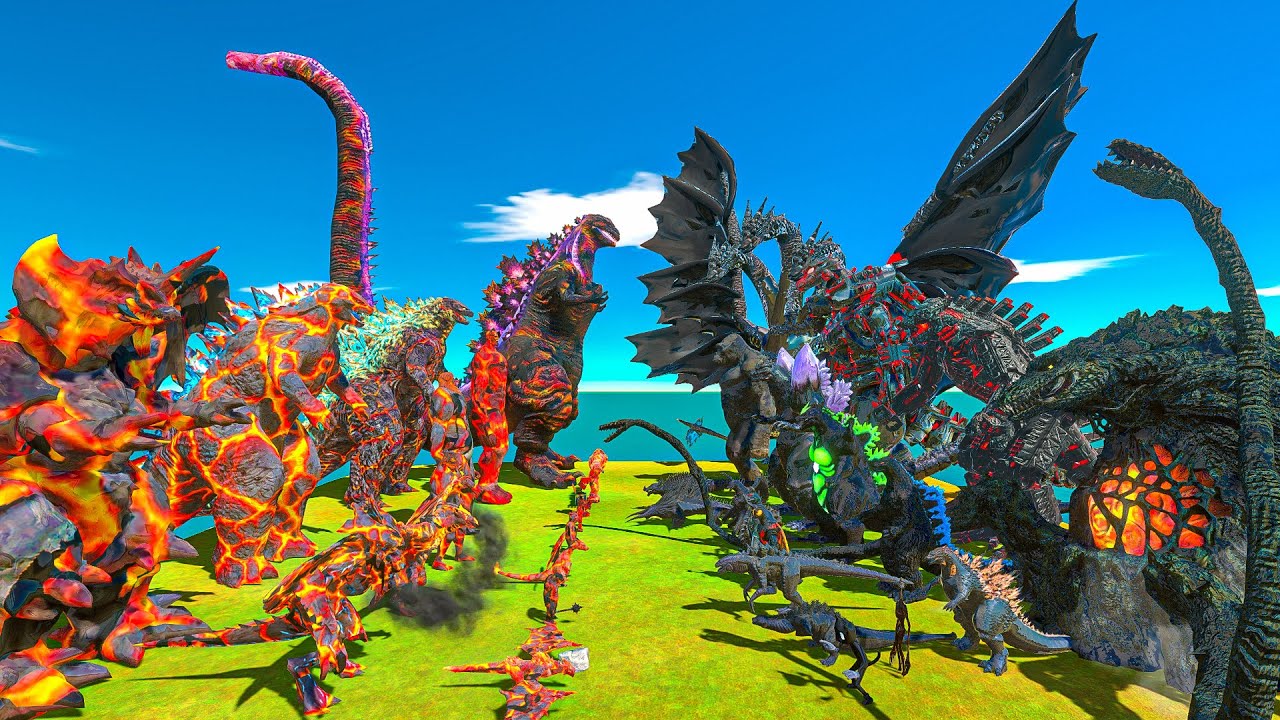 Godzilla Epic Battle - Lava Team + Thermo Godzilla VS KING GHIDORAH ...