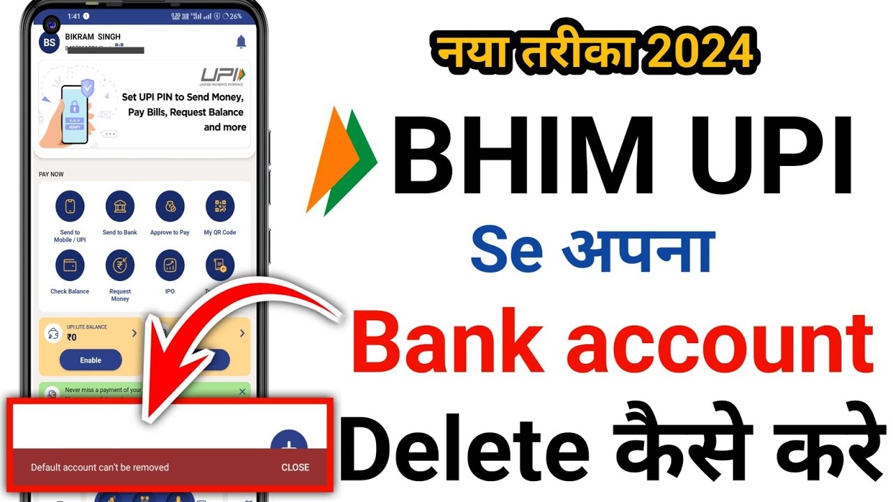 Bhim upi se bank account kaise delete kare || Bhim upi account delete ...