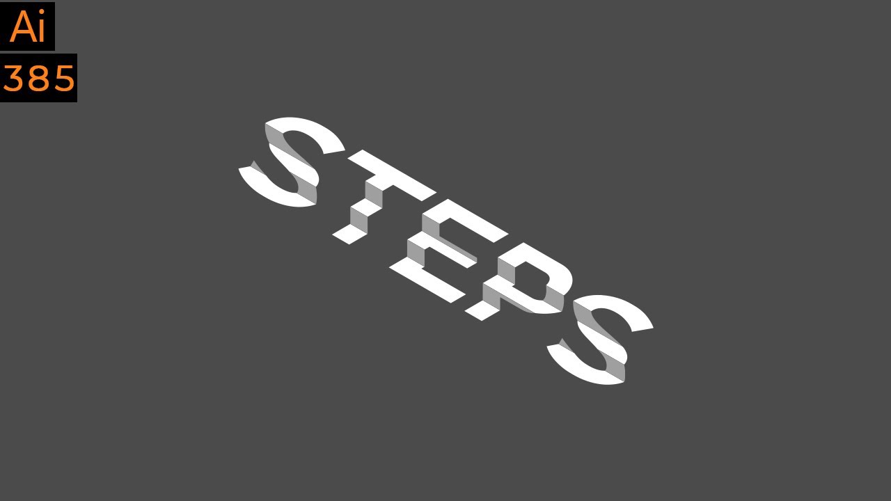 Create a step text effect in Adobe Illustrator - YouTube