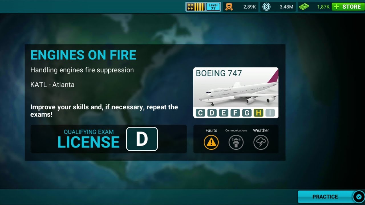 Airline Commander : Thi hành chứng chỉ D B747 ( License D B747 : Engines on fire ) - YouTube