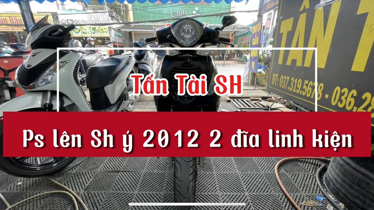 Xe Ps lên sh ý 2012 2 đĩa linh kiện - YouTube