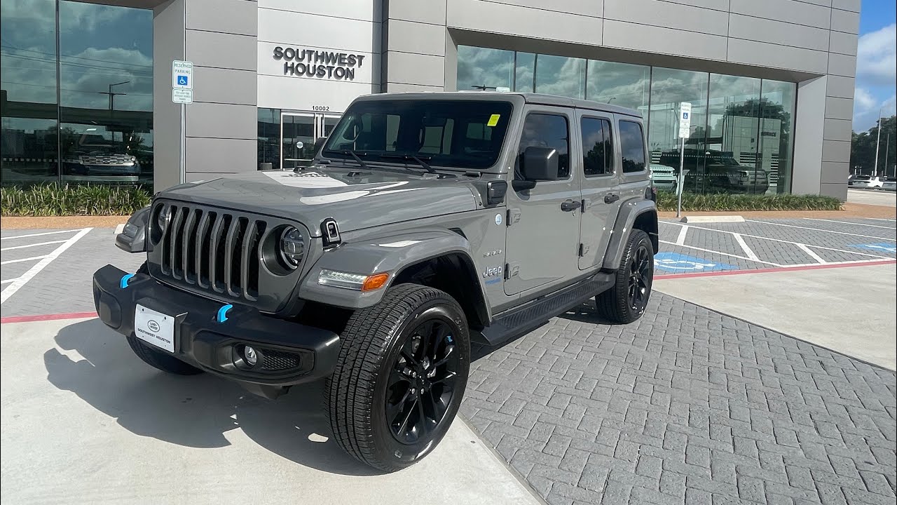 Sting Grey 2022 Jeep Wrangler Unlimited 4xe Sahara - YouTube
