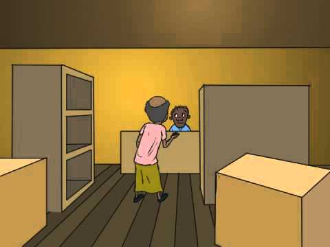 Somali cartoon - Xaawo odeygeed oo shaati iibsanaaya - somali cartoon ...