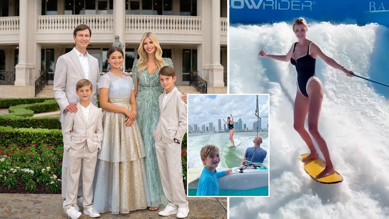Ivanka Trump shows off surfing skills in plunging black swimsuit on ...