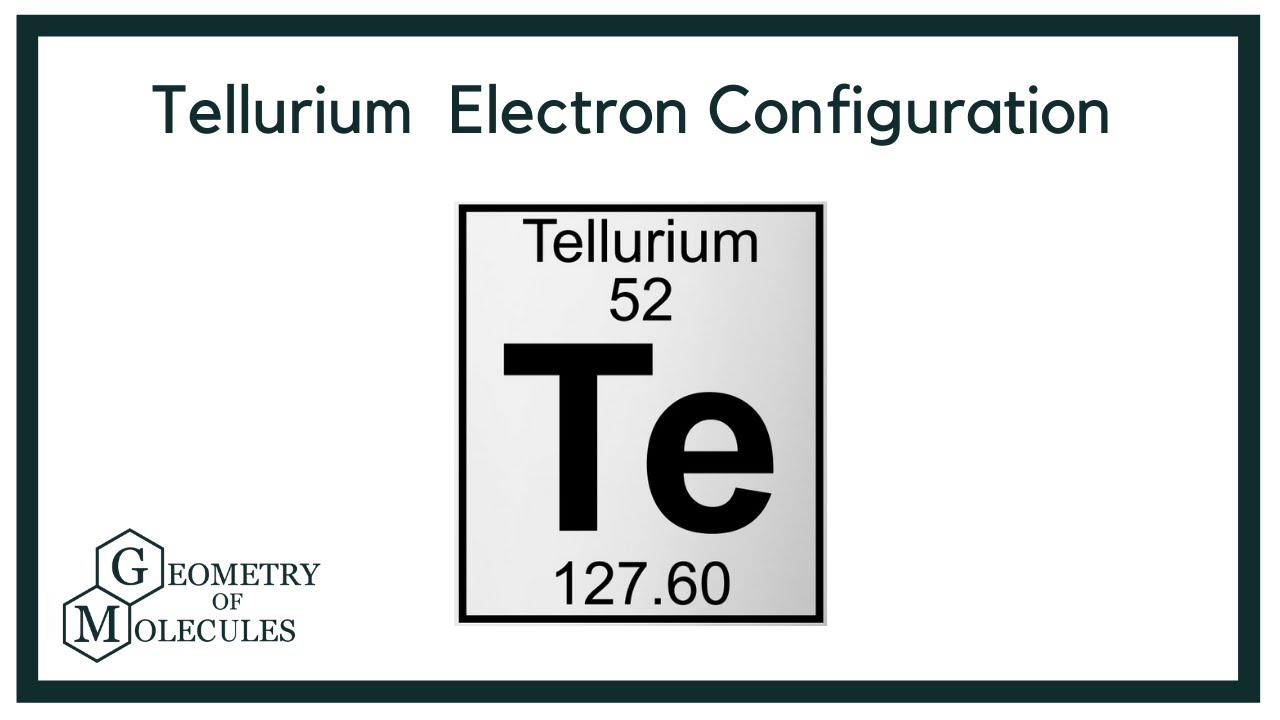 Electron Configuration for Te (Tellurium) - YouTube