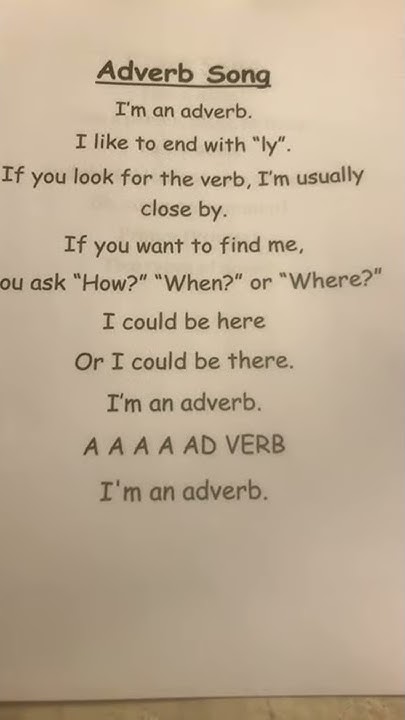 Adverb Song - YouTube