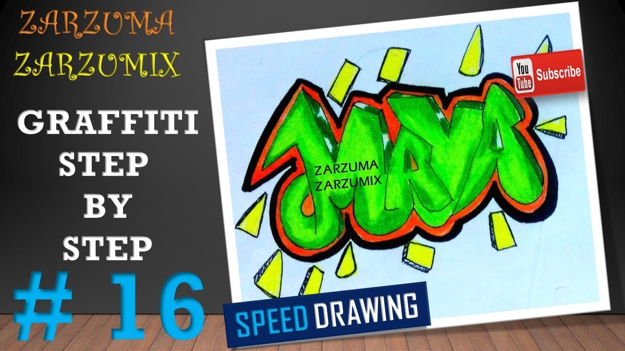 SPEED DRAWING GRAFFITI HOW TO DRAW THE MAYA NAME EASY AND FAST # 16 ...