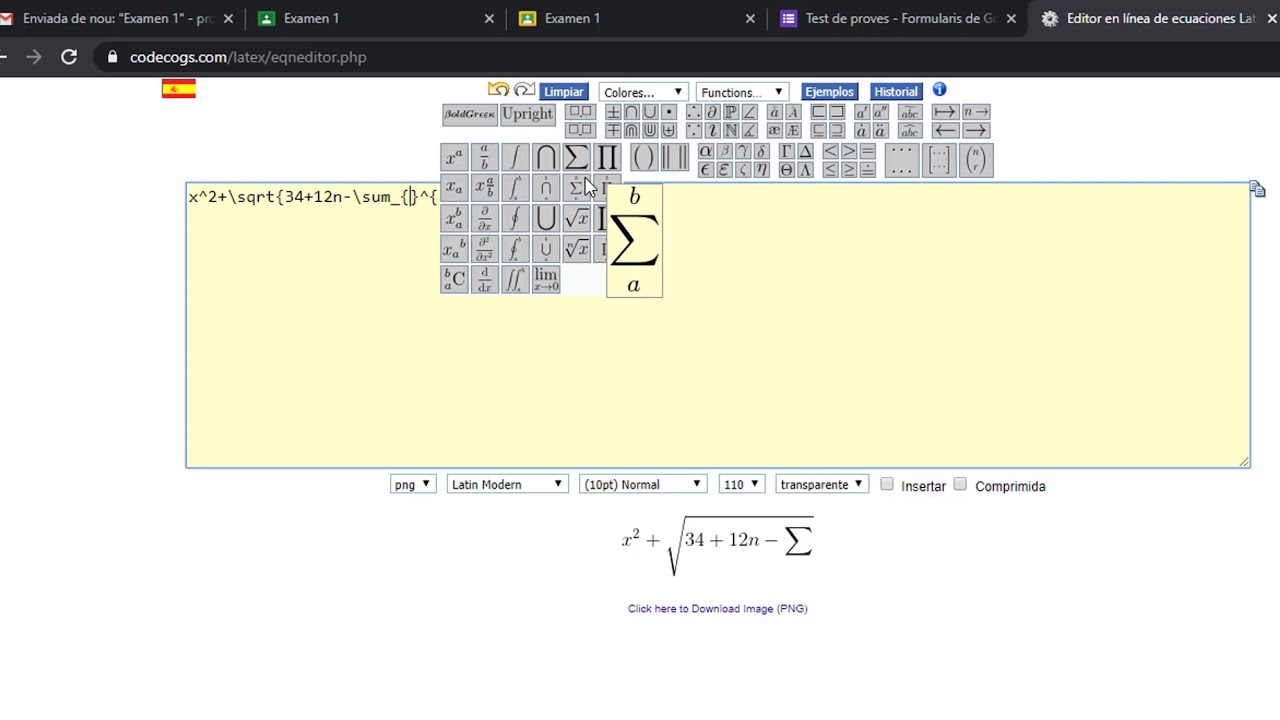 Introducir ecuaciones matemáticas en Google Forms y Google Docs - YouTube