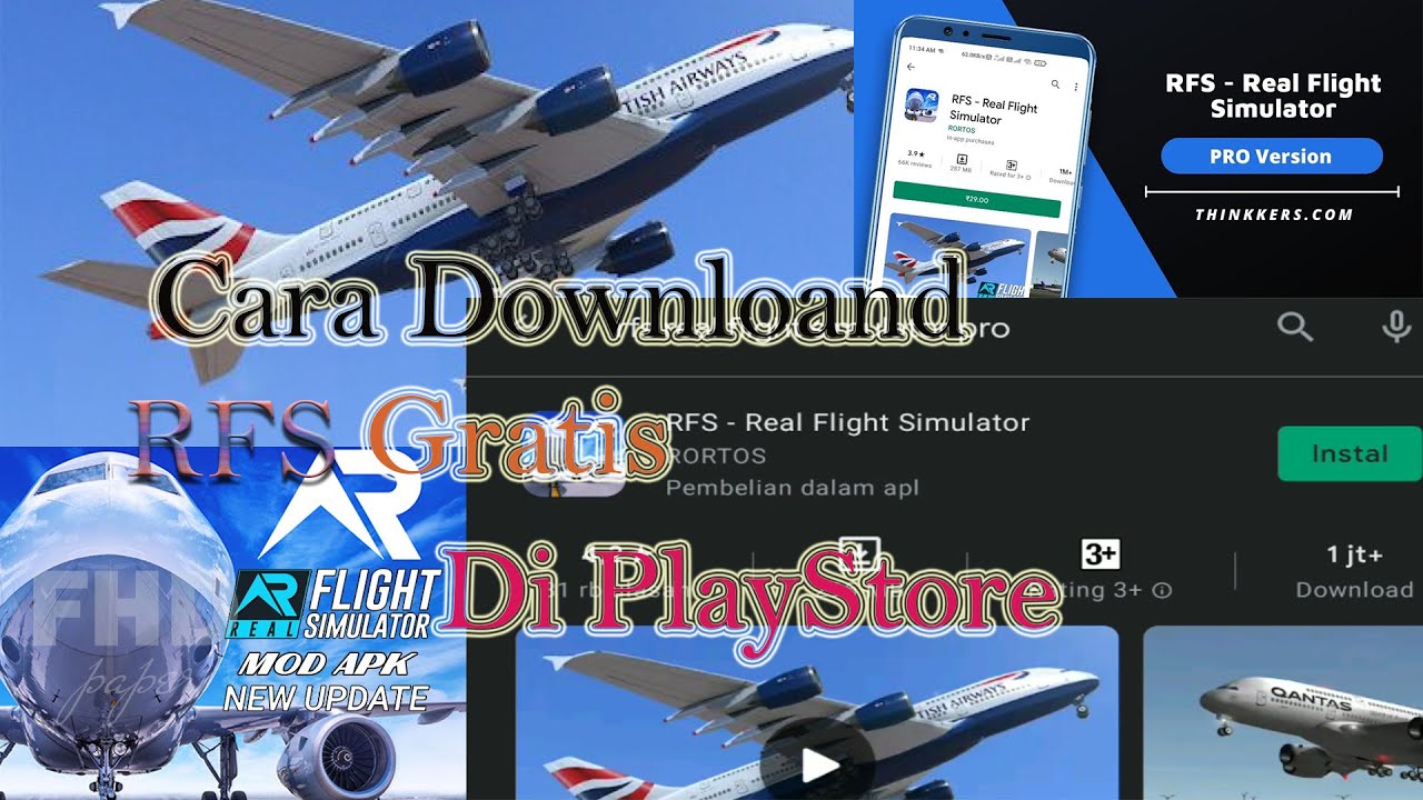 Cara Downloand RFS Real Flight Simulator Di PlayStore Gratis!!! ? - YouTube