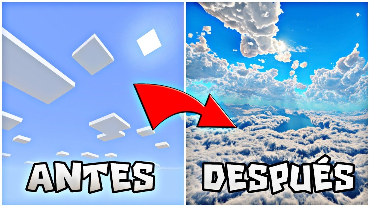 NUBES HERMOSAS en MINECRAFT PE 1.18 (nuevo shader) ☁️ - YouTube