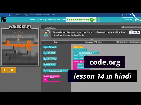 code.org Looking Ahead with Minecraft lesson 14 in hindi #codeindia #kidscoding #codewithfun # ...