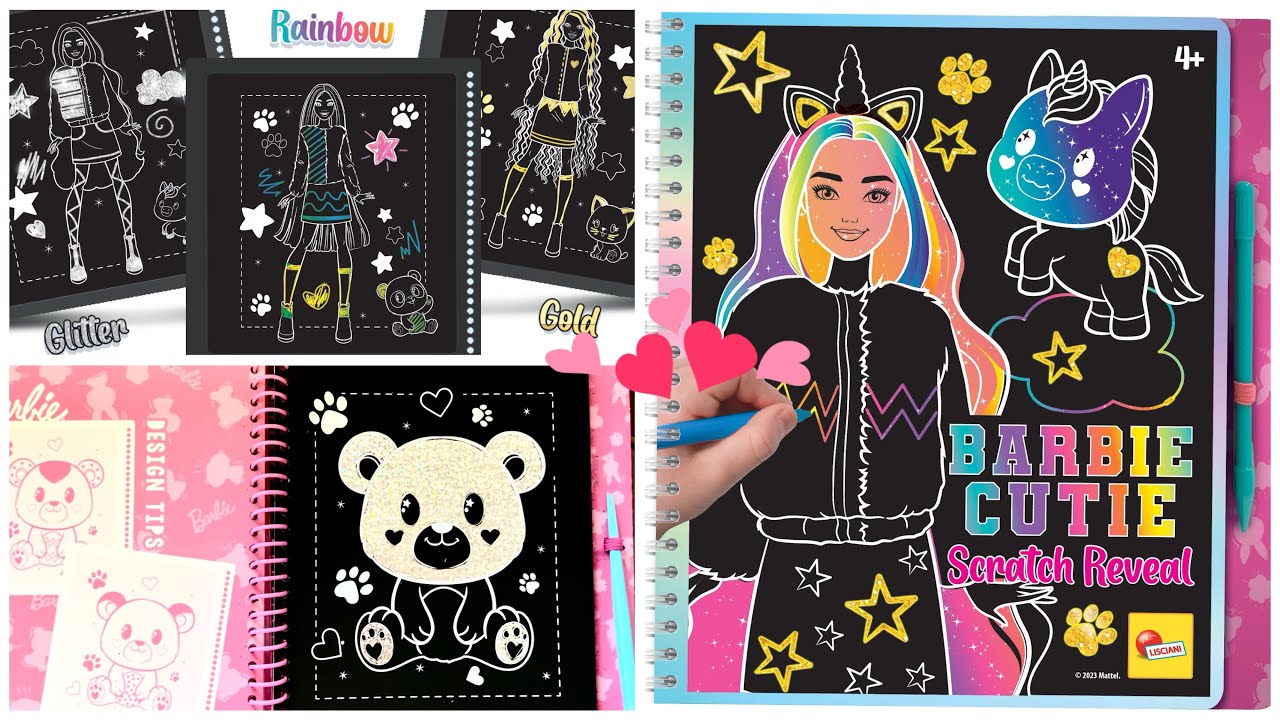 Cutie scratch reveal. Barbie sketch book | BARBIE CUTIE | VIDEO FOR ...