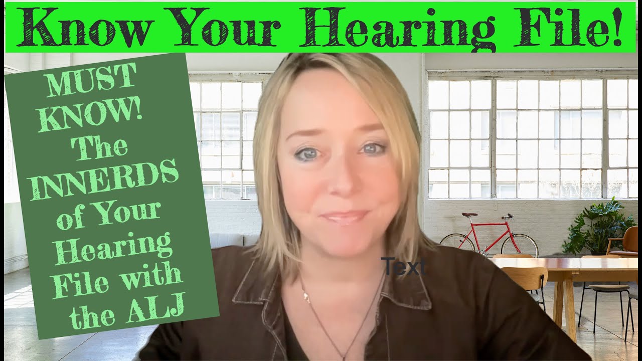 MUST KNOW! HERE Are The INNARDS of Your Hearing File with the ALJ - YouTube