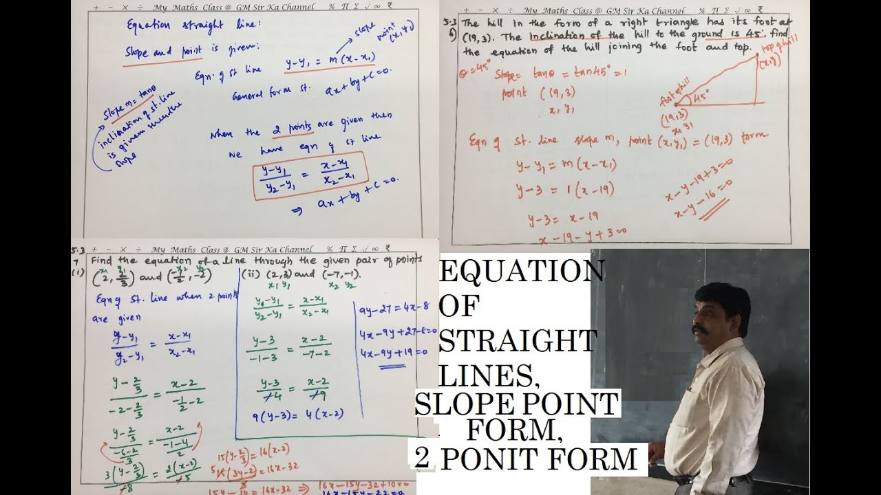 5.3-6,7(i, ii) STRAIGHT LINES, TWO POINT FORM AND SLOPE POINT FORM ...