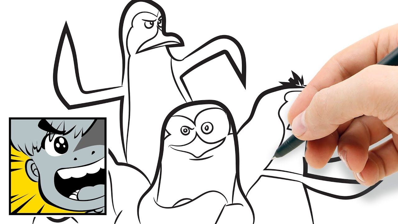 How to draw Penguins of Madagascar - YouTube