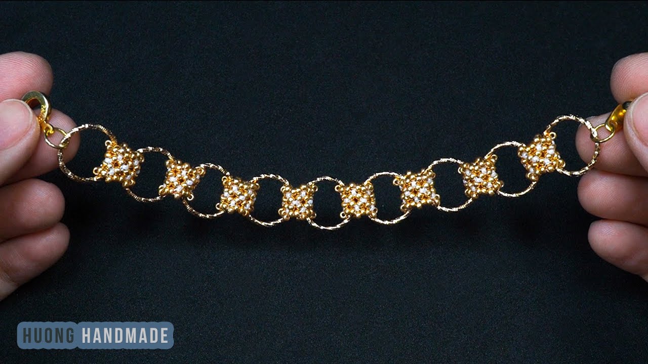 Beaded chain bracelet. Beading tutorial - YouTube