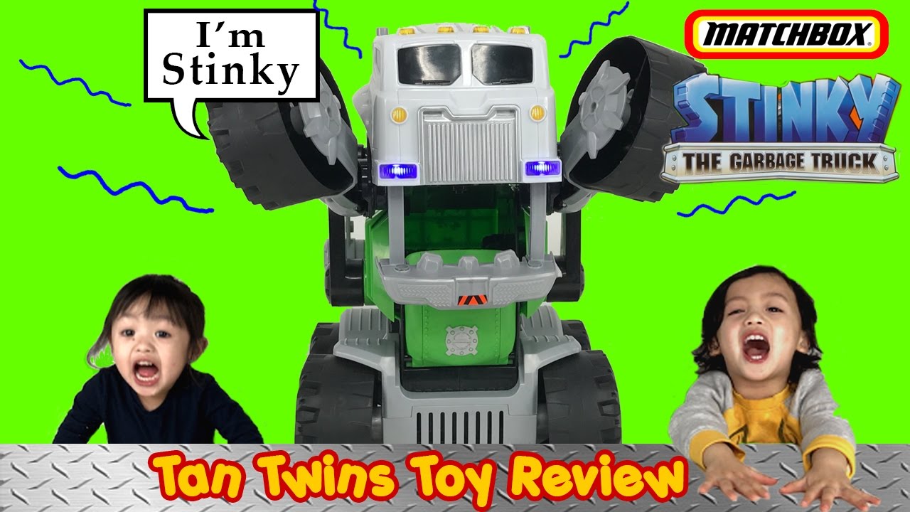 Stinky The Garbage Truck Eats Surprise Cars And Mashems Matchbox toys ...