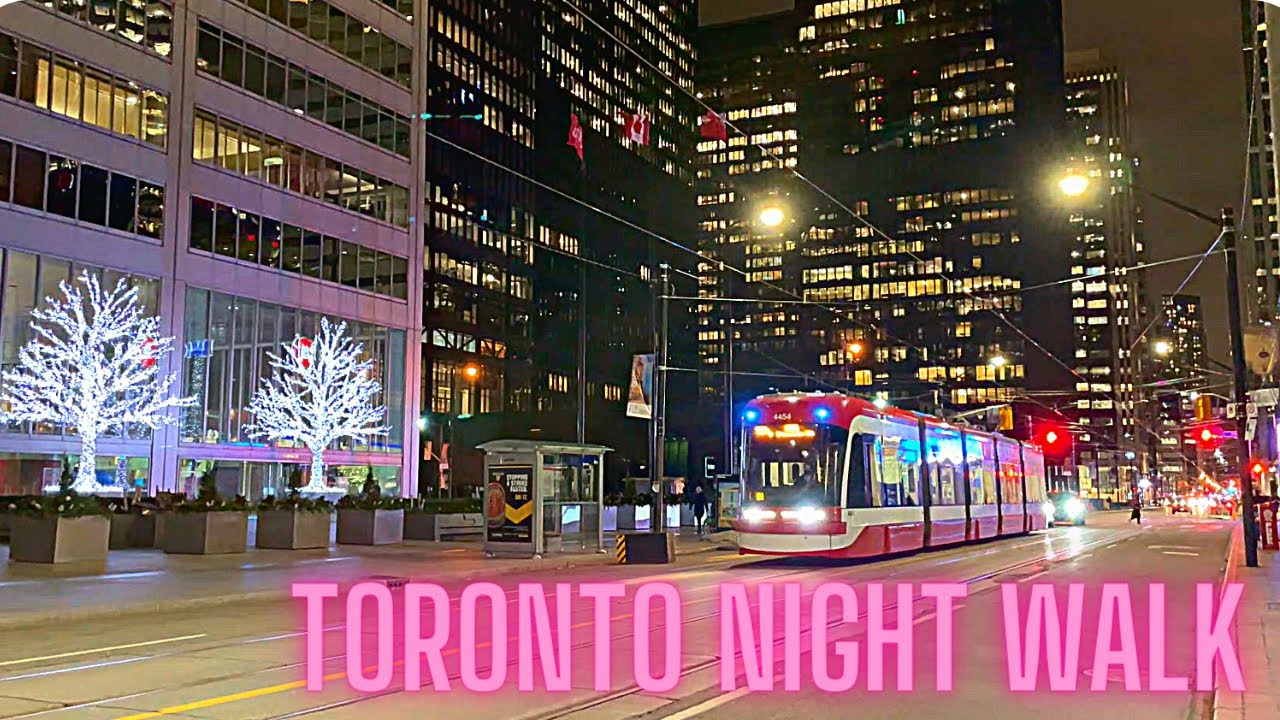 Night Walk Dundas Square to Union Station Toronto - YouTube