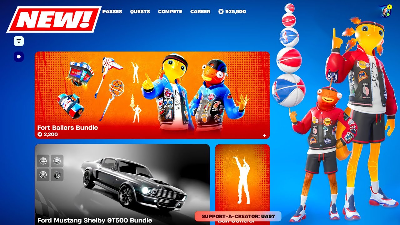 NEW NBA Skins & FORD Mustang BUNDLE & EMOTES Item Shop Fortnite (Fish ...