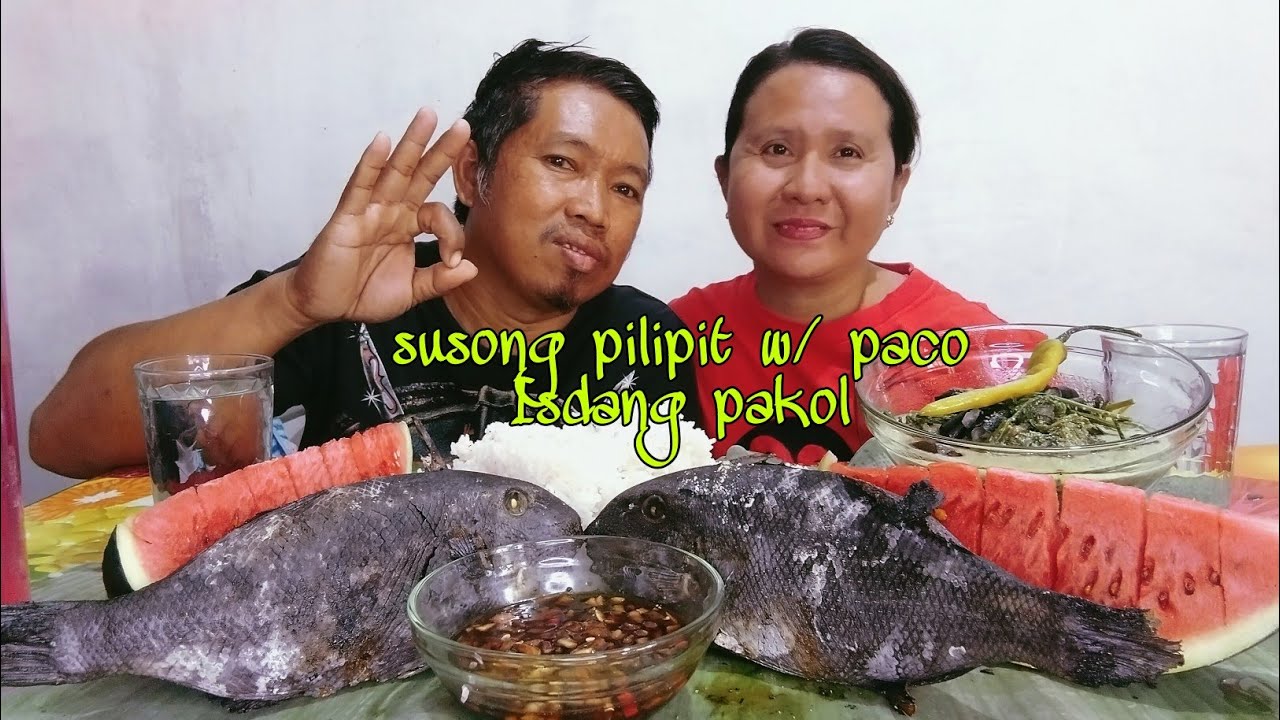 INIHAW NA ISDANG PAKOL + GINATAANG SUSONG PILIPIT MAY PAKO (MUKBANG ...