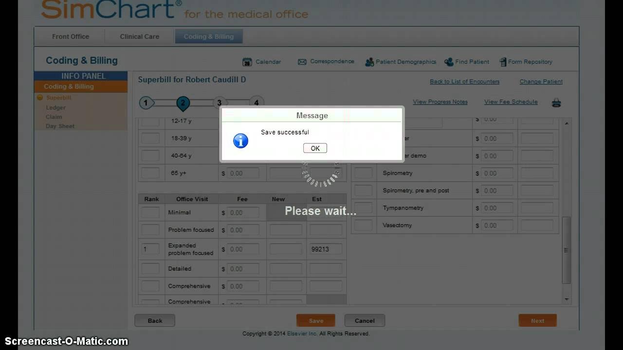 Simchart document progress note, submit superbill - YouTube