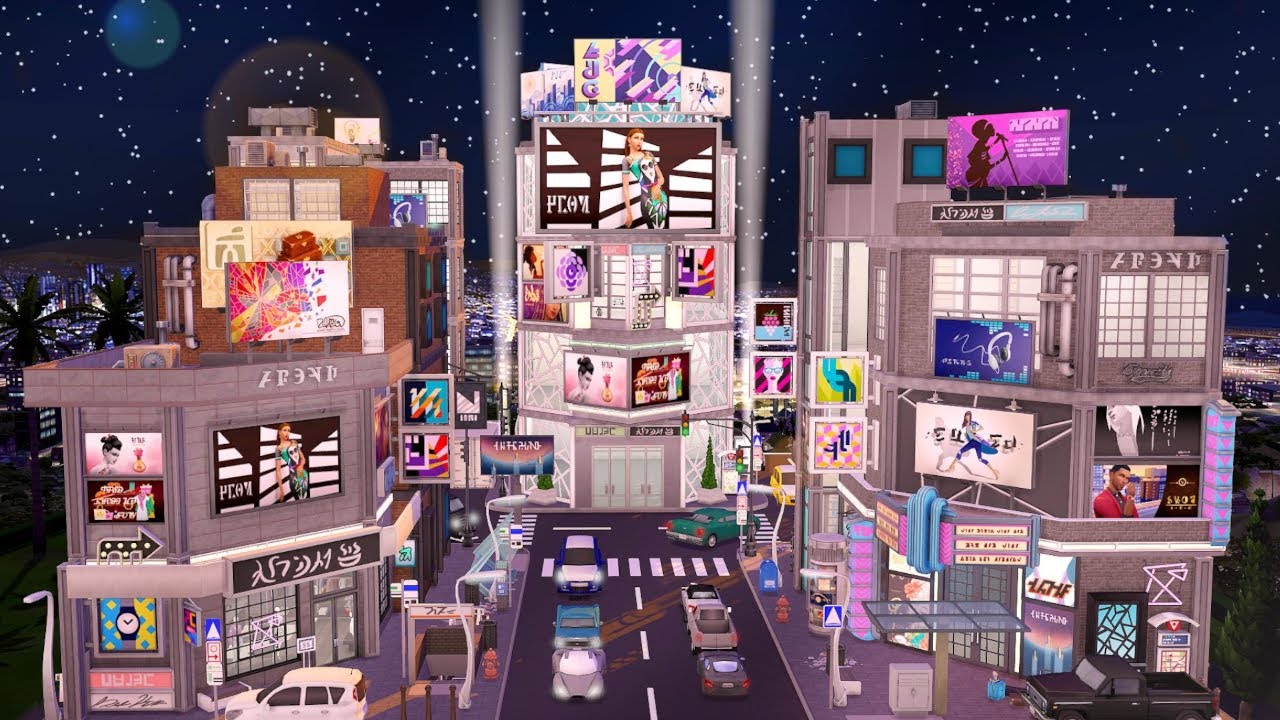 San Myshuno Square [Reupload] | The Sims 4 - Speed Build (NO CC) - YouTube