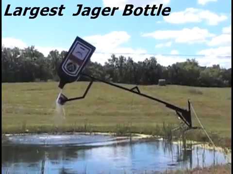 Jager Bottle Fountain with Red Bull Shot Glass - YouTube