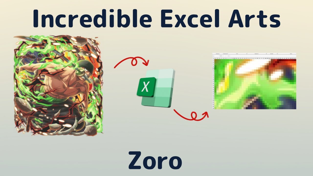 Incredible Excel Arts - Zoro (One Piece) - YouTube