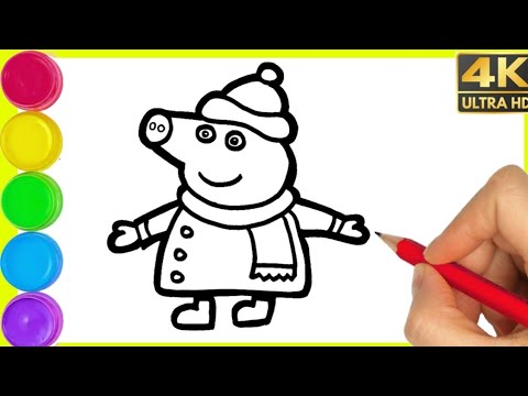 Cute pepa pig Drawing, Painting & Coloring For Kids and Toddlers_ Child ...