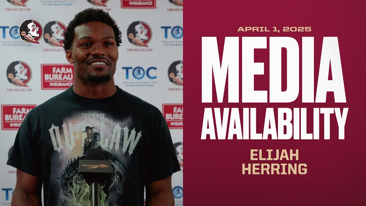 FSU Football | LB Elijah Herring Post-Practice Media Availability - YouTube
