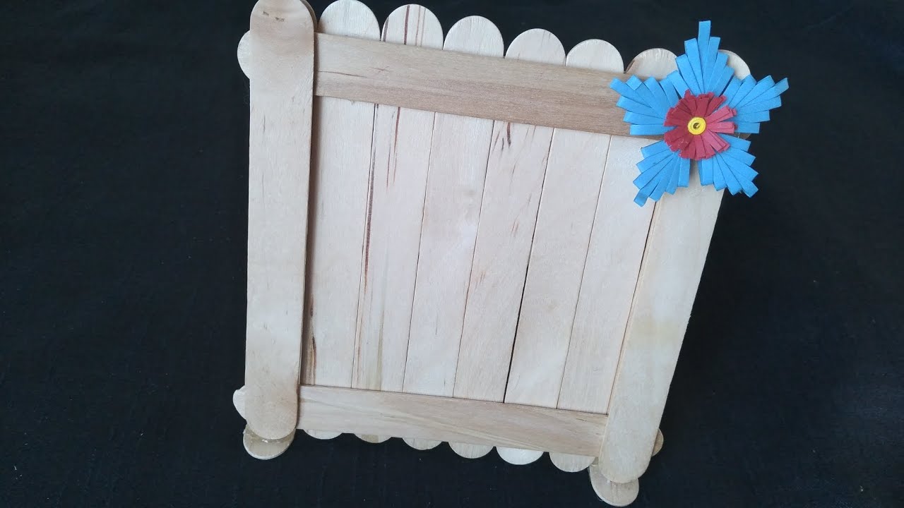 Popsicle Stick Craft Photo Frame. - YouTube