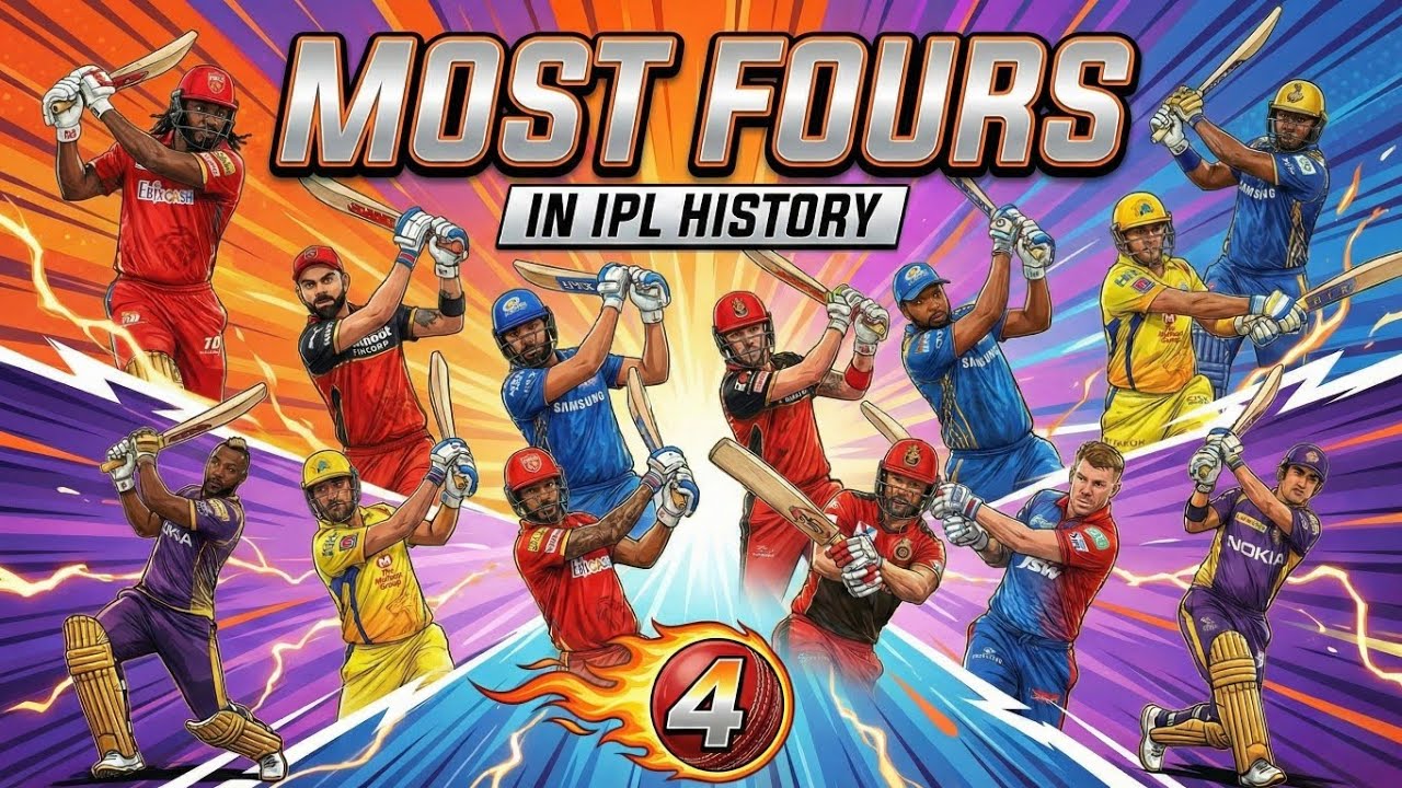 "🏏💥4️⃣ Most Fours By a Player In IPL History 🔥 | Top 10 Boundary Kings ...