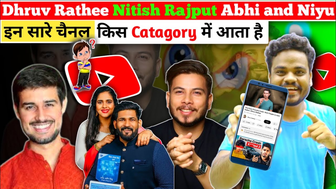 Dhruv Rathee,Nitish Rajput,Abhi and Niyu इन सारे Channels किस Catagory ...