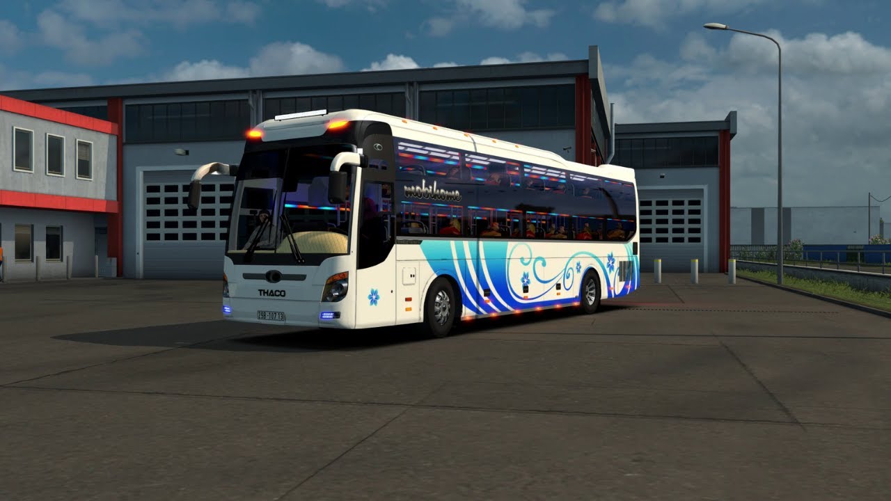 ETS 2 THACO BUS MOD HIGH TECH INTERIOR & LIGHTS | SMOOTH DRIVING IN ...