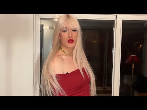 Crossdresser getting ready to go out