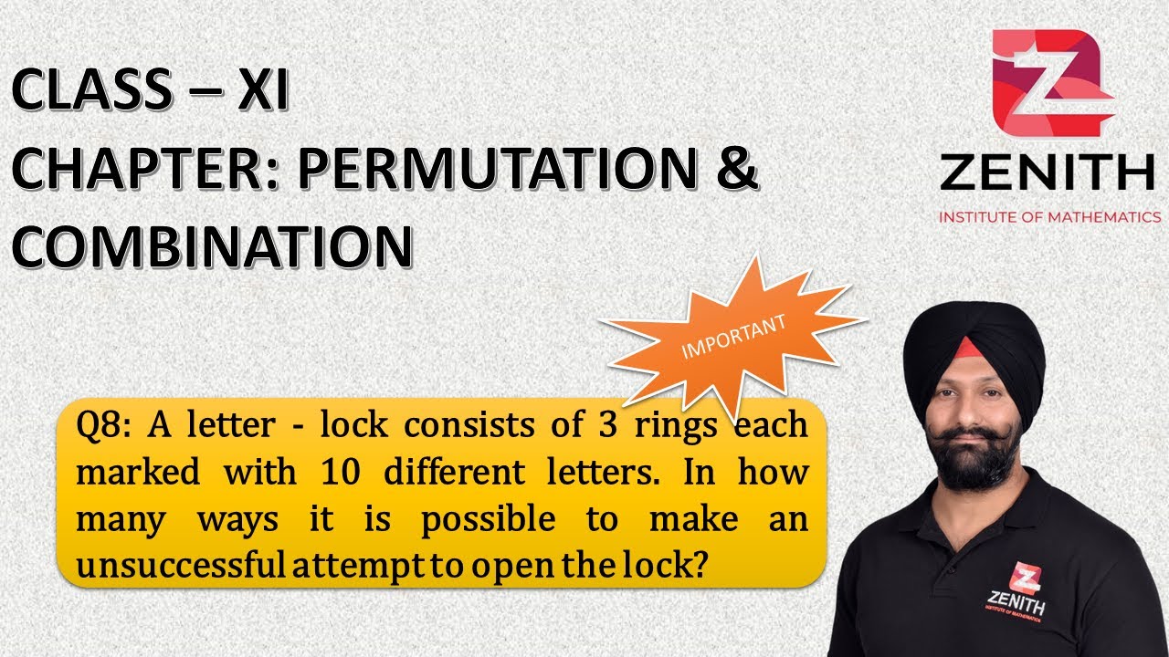 A letter - lock consists of 3 rings each marked with 10 different ...