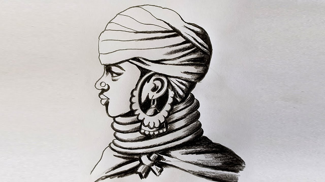 haryana culture drawing / haryana drawing / aadivasi drawing / how to ...