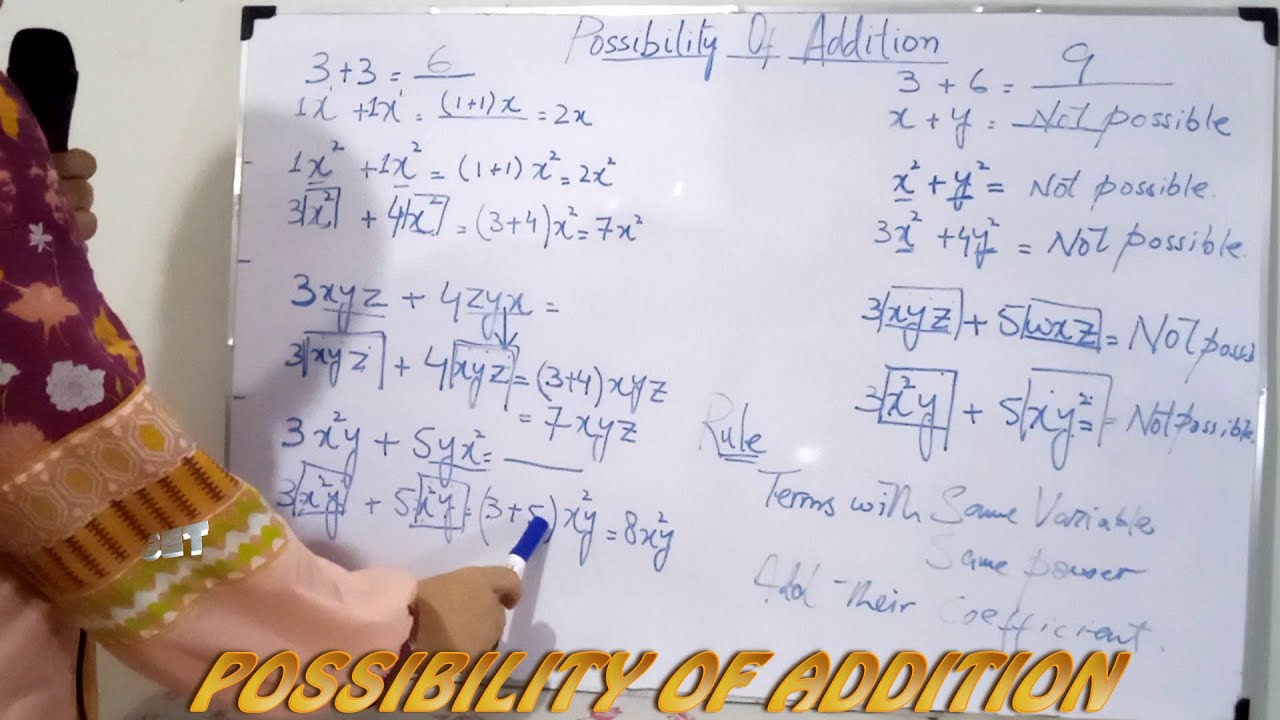 possibility of addition | possibility of subtraction | algebraic ...