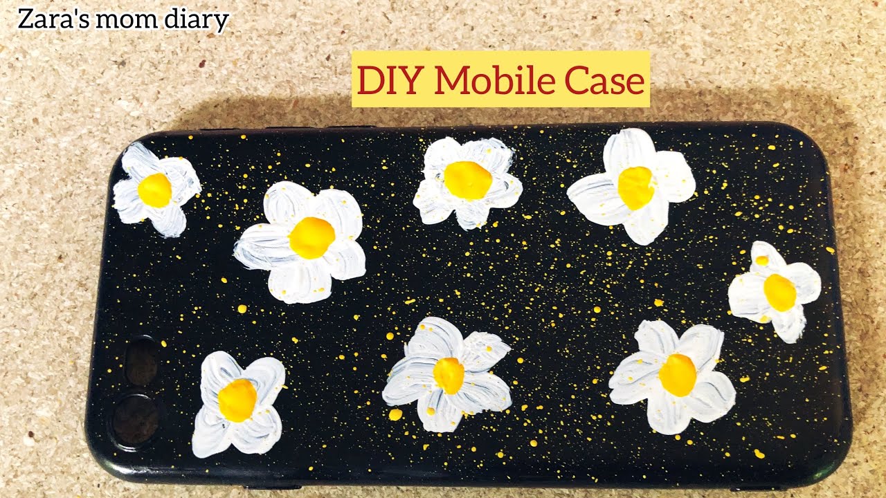 DIY Mobile Case painting||Acrylic painting|Mobile Back Cover painting ...
