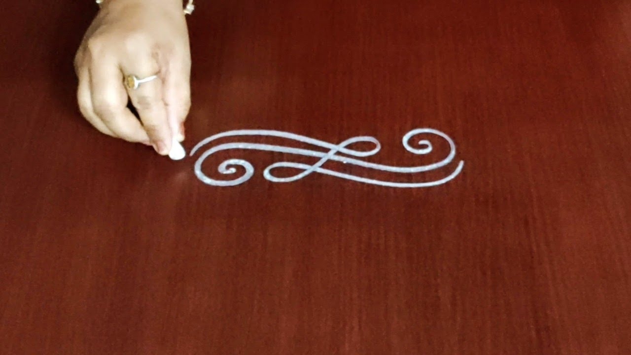 Rangoli border designs easy | Simple side border designs | Chalk ...